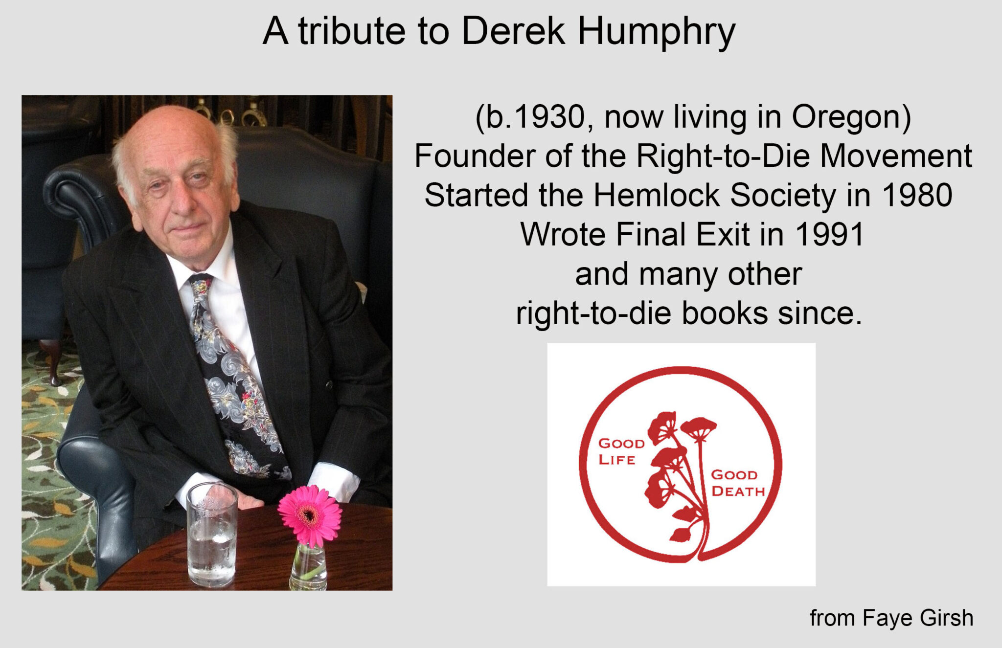 Derek Humphry | Academy of Aid-in-Dying Medicine